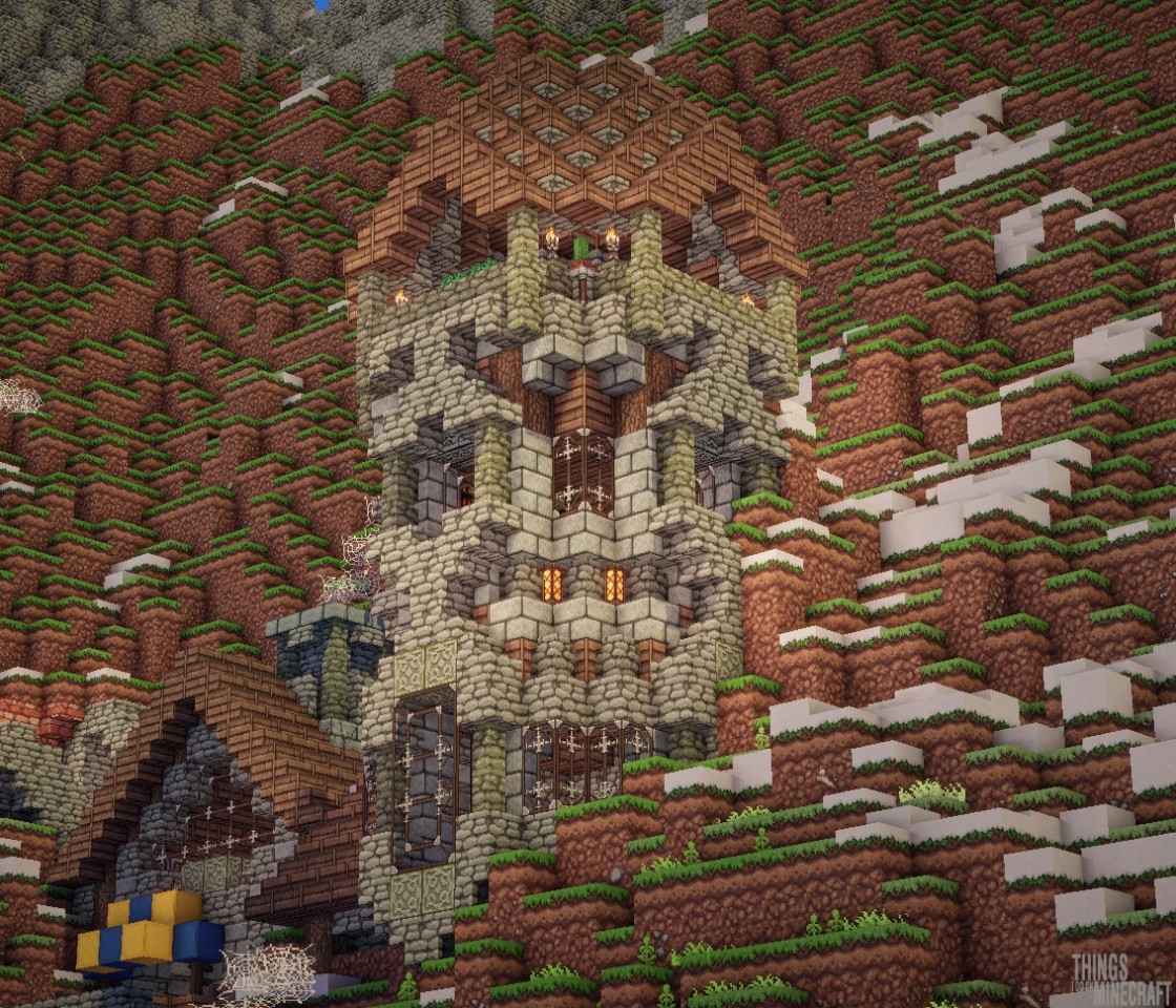 Mountain tower House (with towertop garden) Minecraft Map