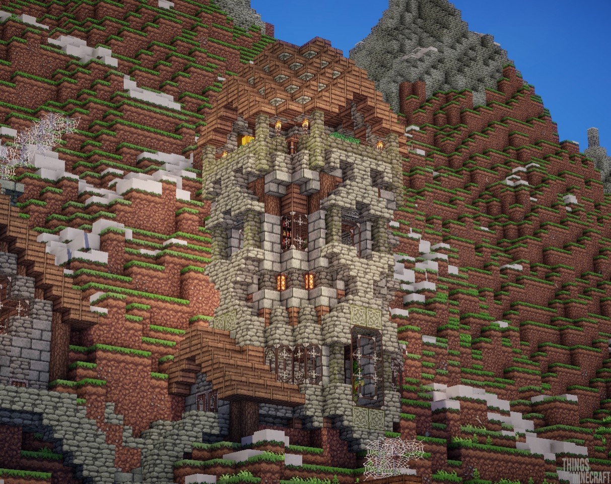 Mountain tower House (with towertop garden) Minecraft Map