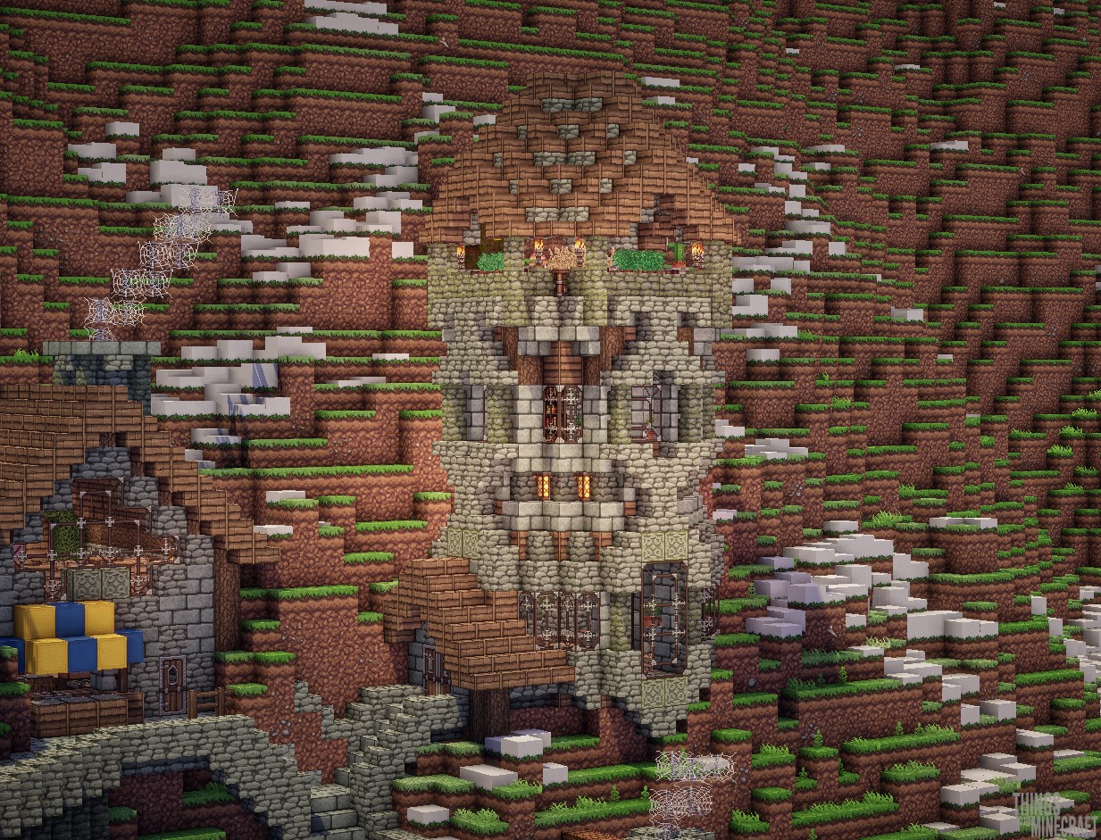 Mountain tower House (with towertop garden) Minecraft Map