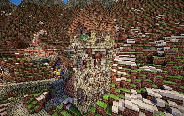 Mountain tower House (with towertop garden) Minecraft Map