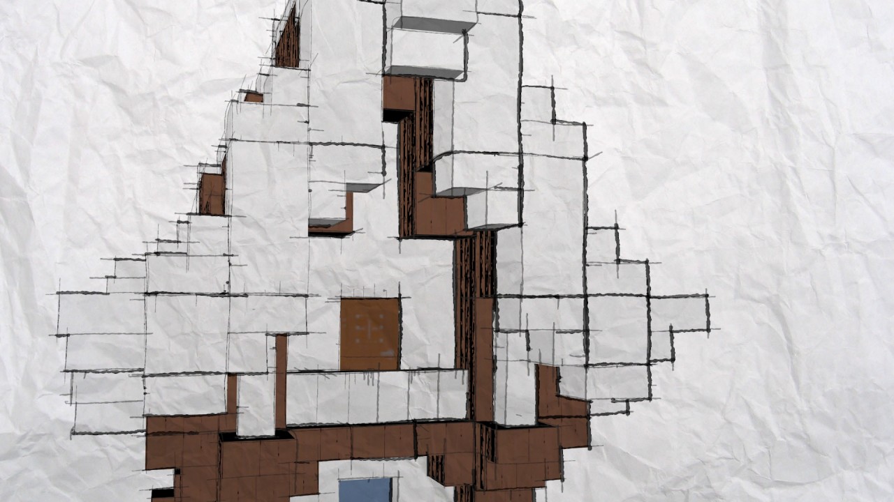 House Sketch - C4D Render Test Minecraft Map