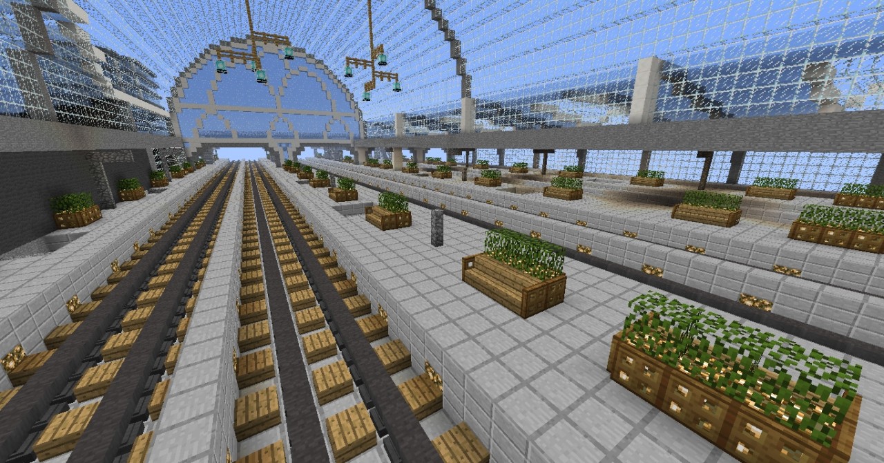 Modern city with airport, trainstation, metro (underground) Minecraft Map