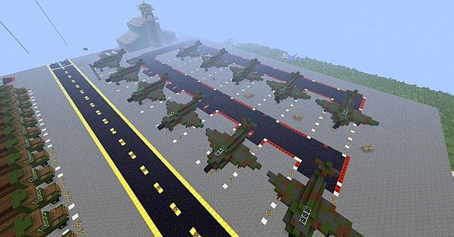 millitary airport, jets, tanks and trucks Minecraft Map