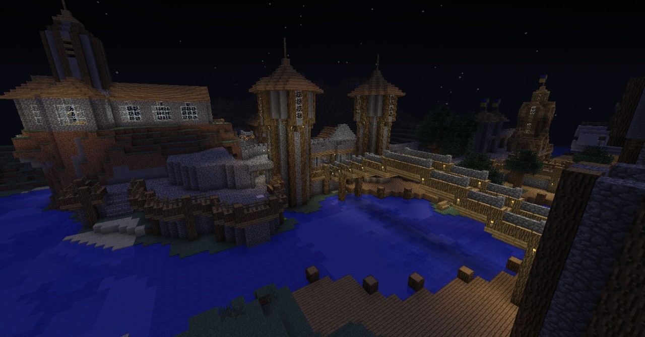medieval harbour city Minecraft Map