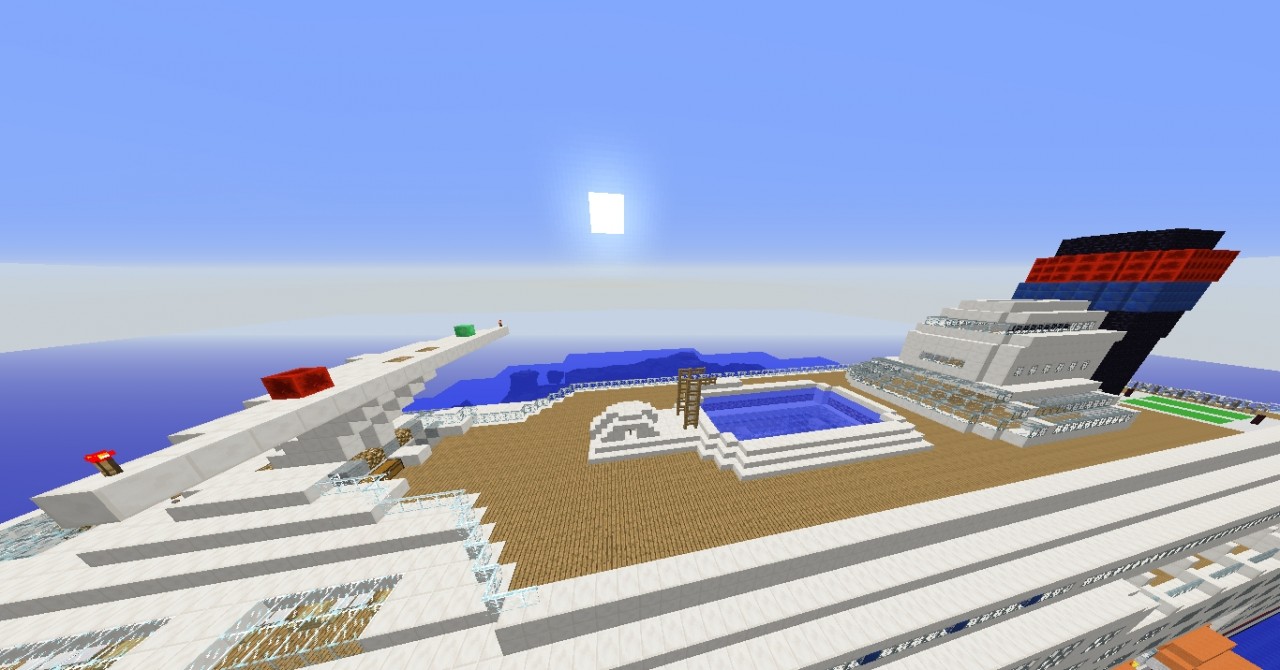 modern cruiseship and harbour Minecraft Map