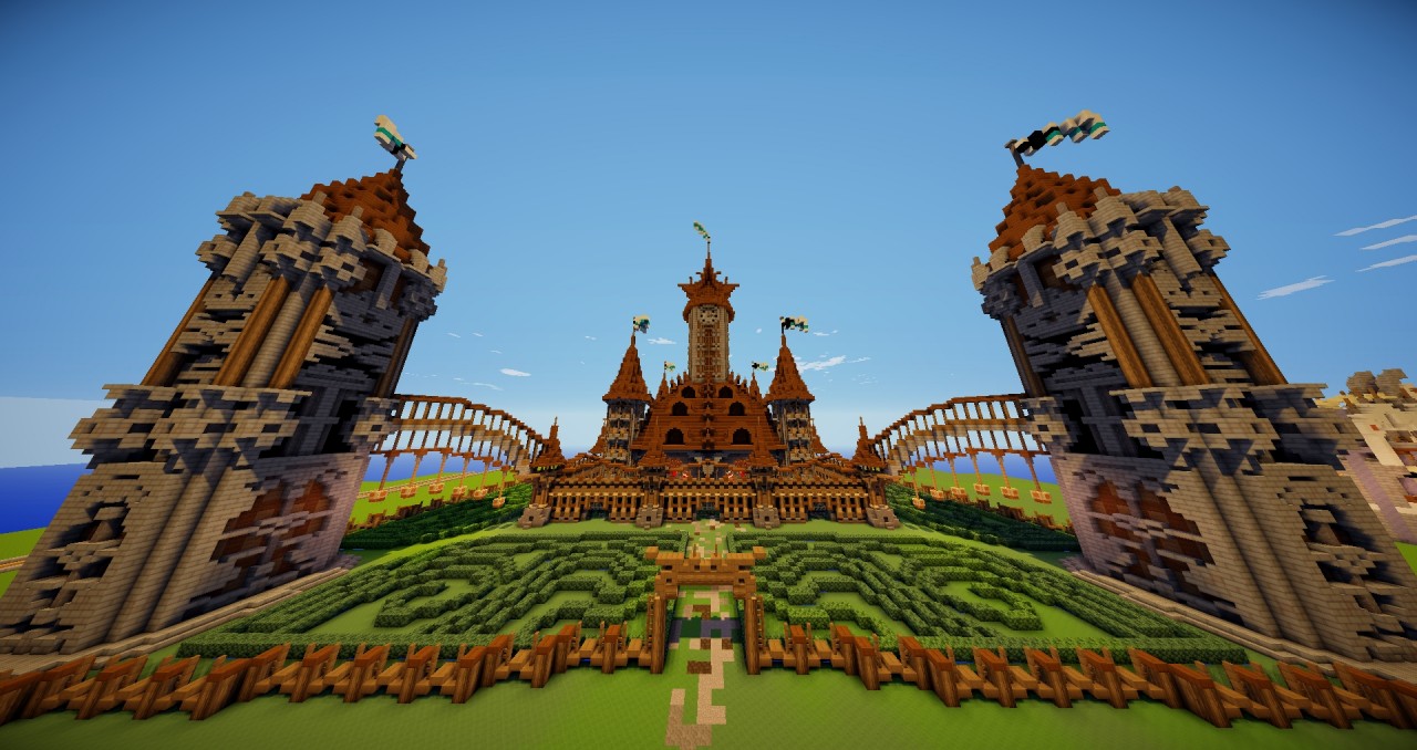Beautiful Wooden Castle Build Minecraft Map