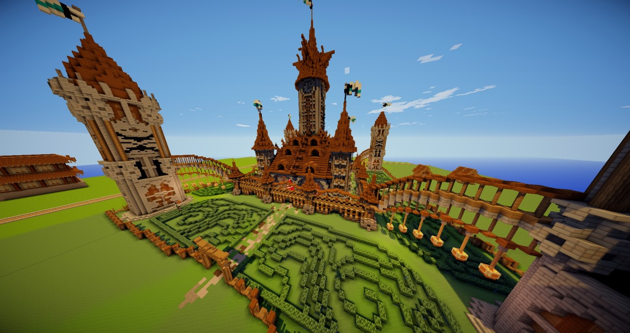 Beautiful Wooden Castle Build Minecraft Map