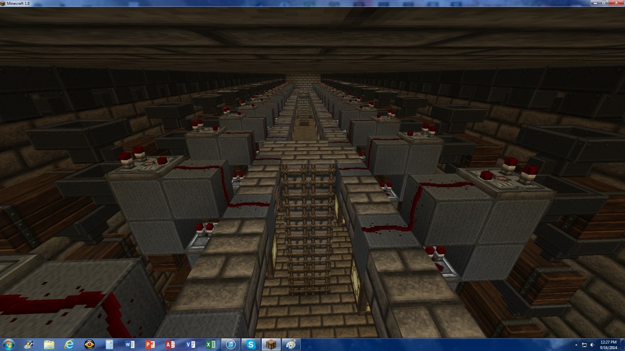 108 Item Storage Facility (with built-in item sorter) Minecraft Map