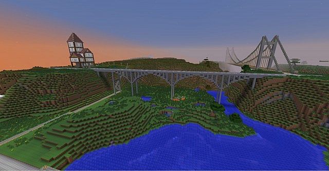 Arch Bridge-Lakeside Bridge Minecraft Map