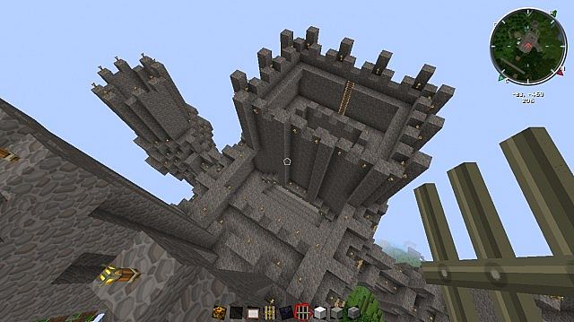 Floating defense fortress Minecraft Map