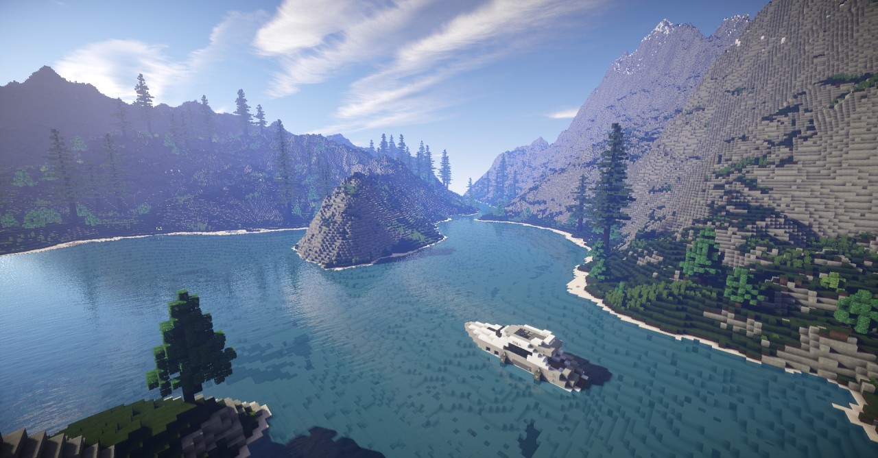 Yacht at Sunfall Valley. Minecraft Map