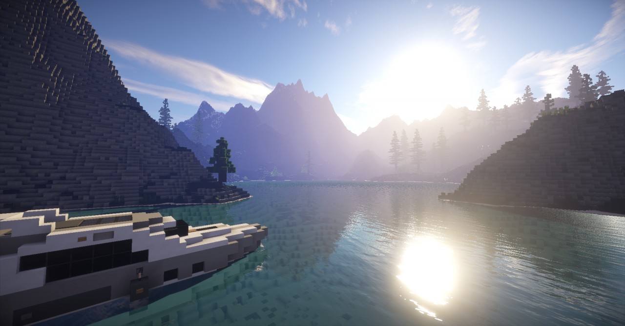 Yacht at Sunfall Valley. Minecraft Map