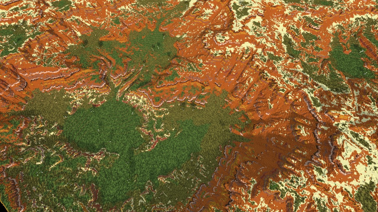 Raavi Canyons - 2K x 2K Realistic Custom Terrain Minecraft Map