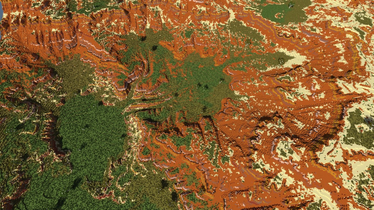 Raavi Canyons - 2K x 2K Realistic Custom Terrain Minecraft Map