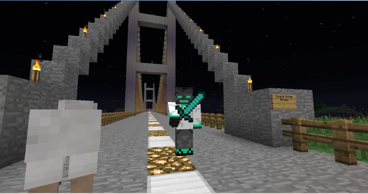 Suspension Bridge-Acacia Gorge Bridge Minecraft Map