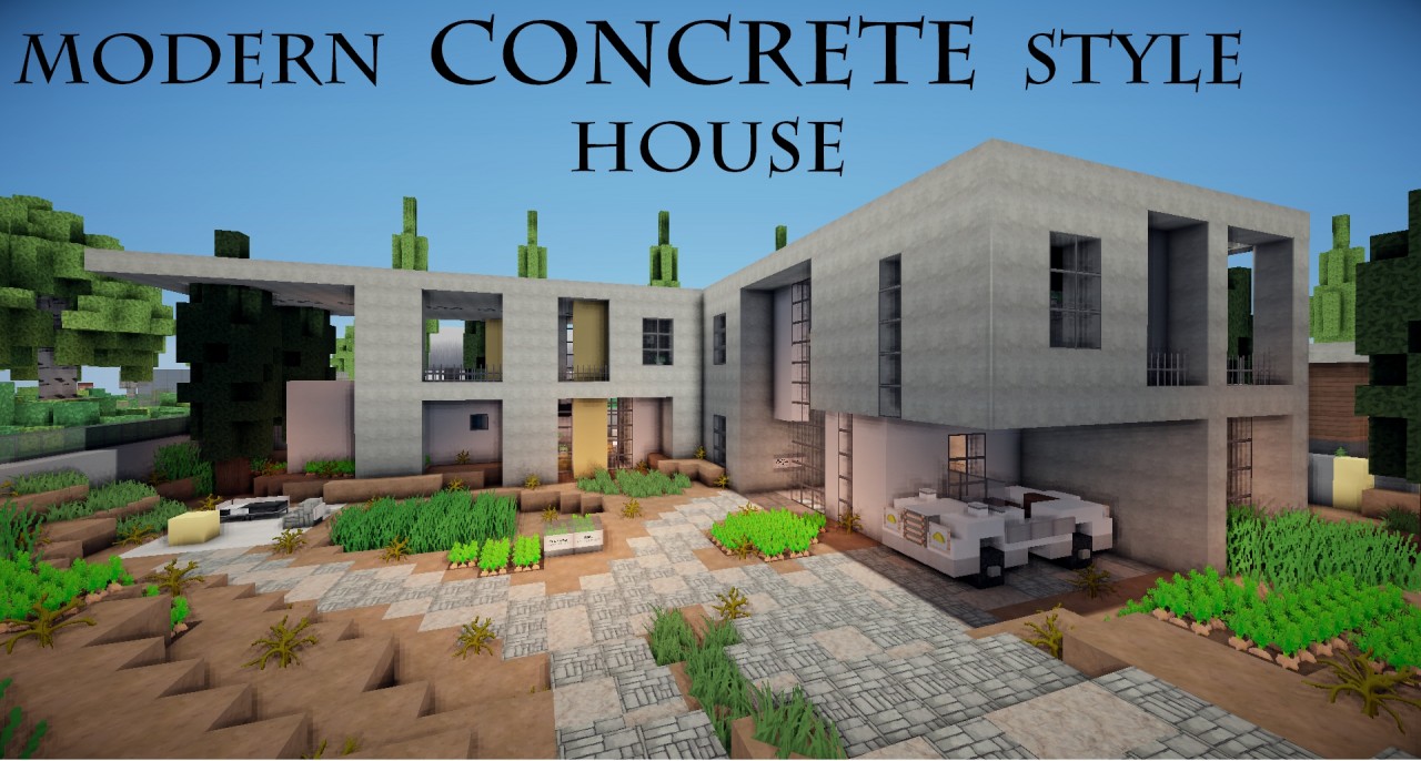 Modern concrete style house | WoK Minecraft Map
