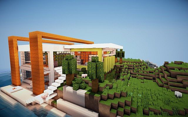 Modern Island House Minecraft Map