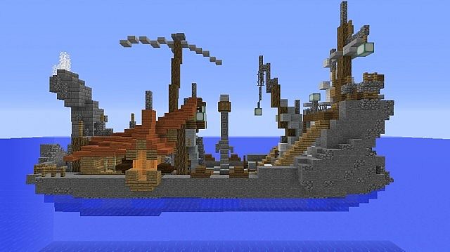 The Patricia- Steampunk-ish fishing vessel Minecraft Map