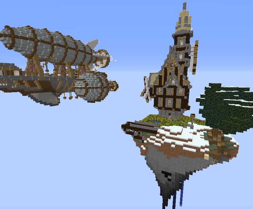 New floating steam punk island Minecraft Map