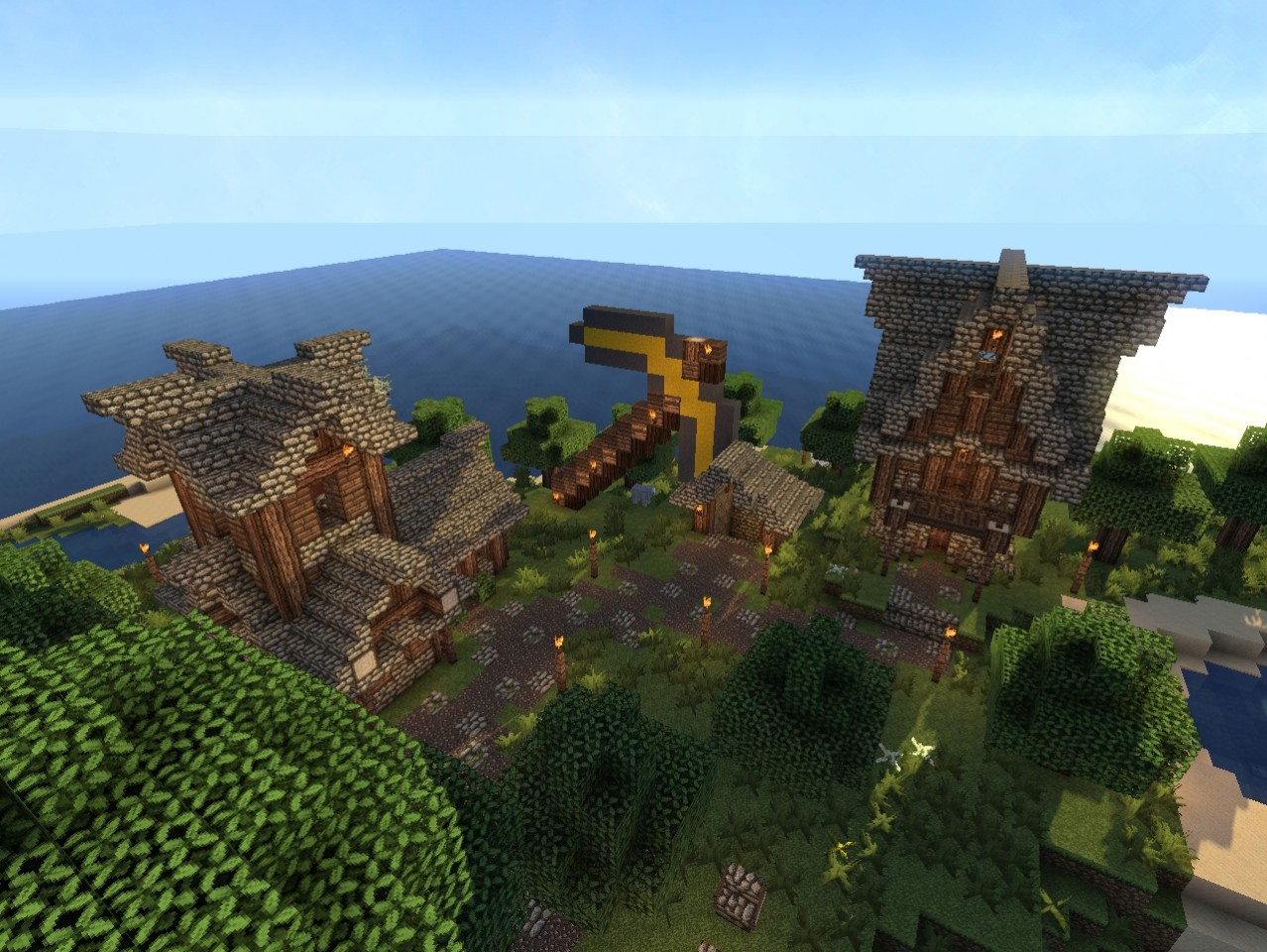 Old village in medieval style Minecraft Map