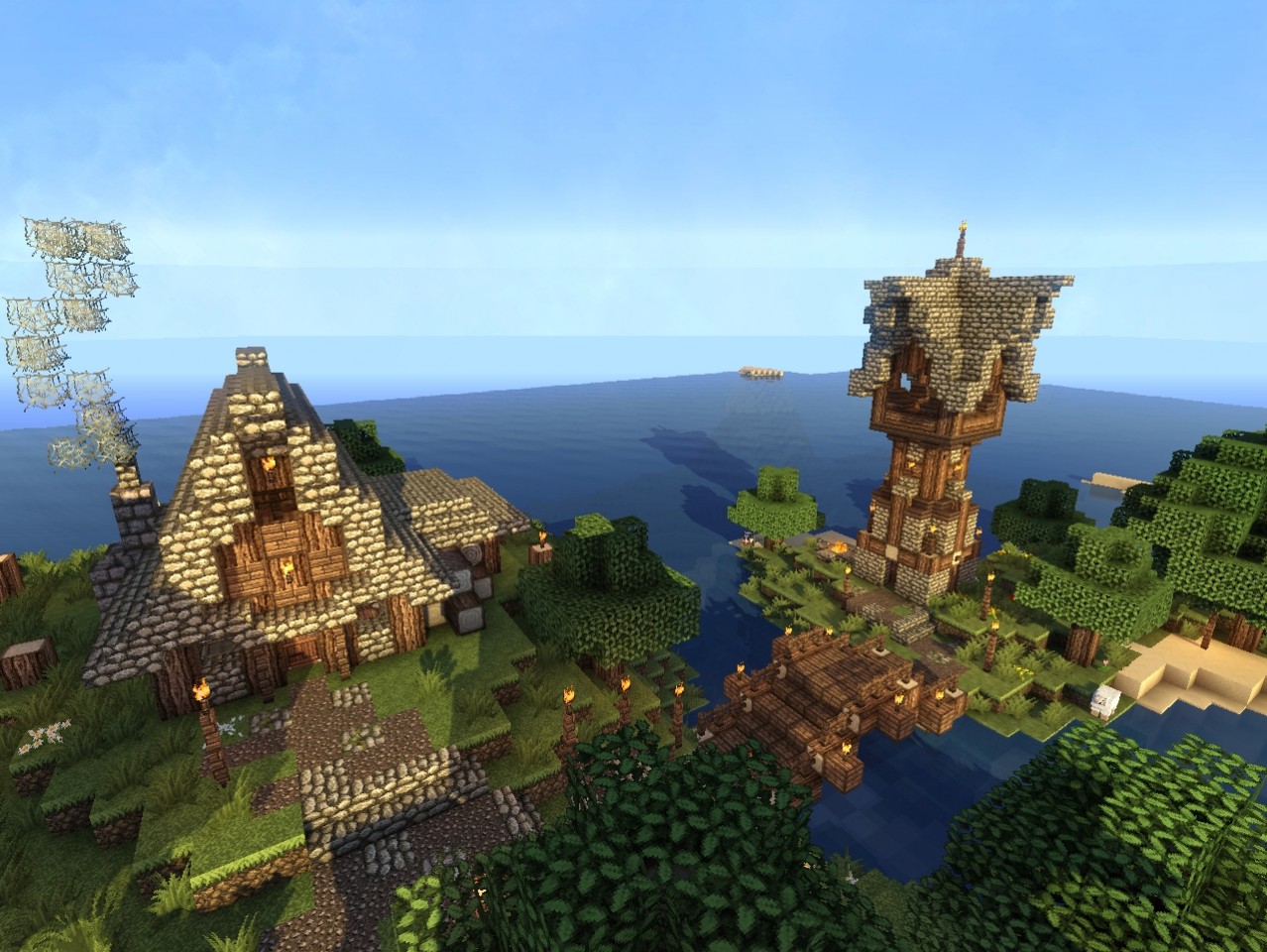 Old village in medieval style Minecraft Map