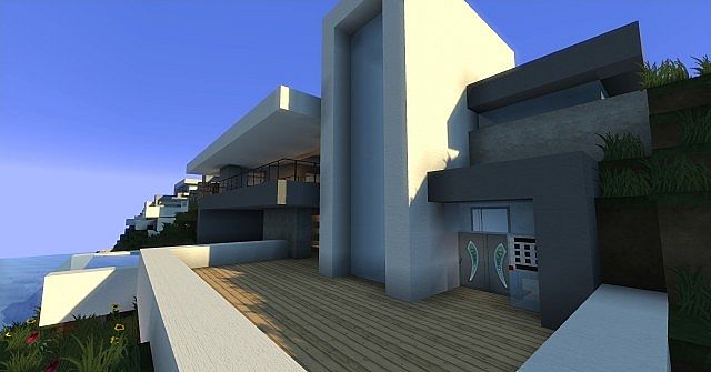 Modern hillside House Minecraft Map