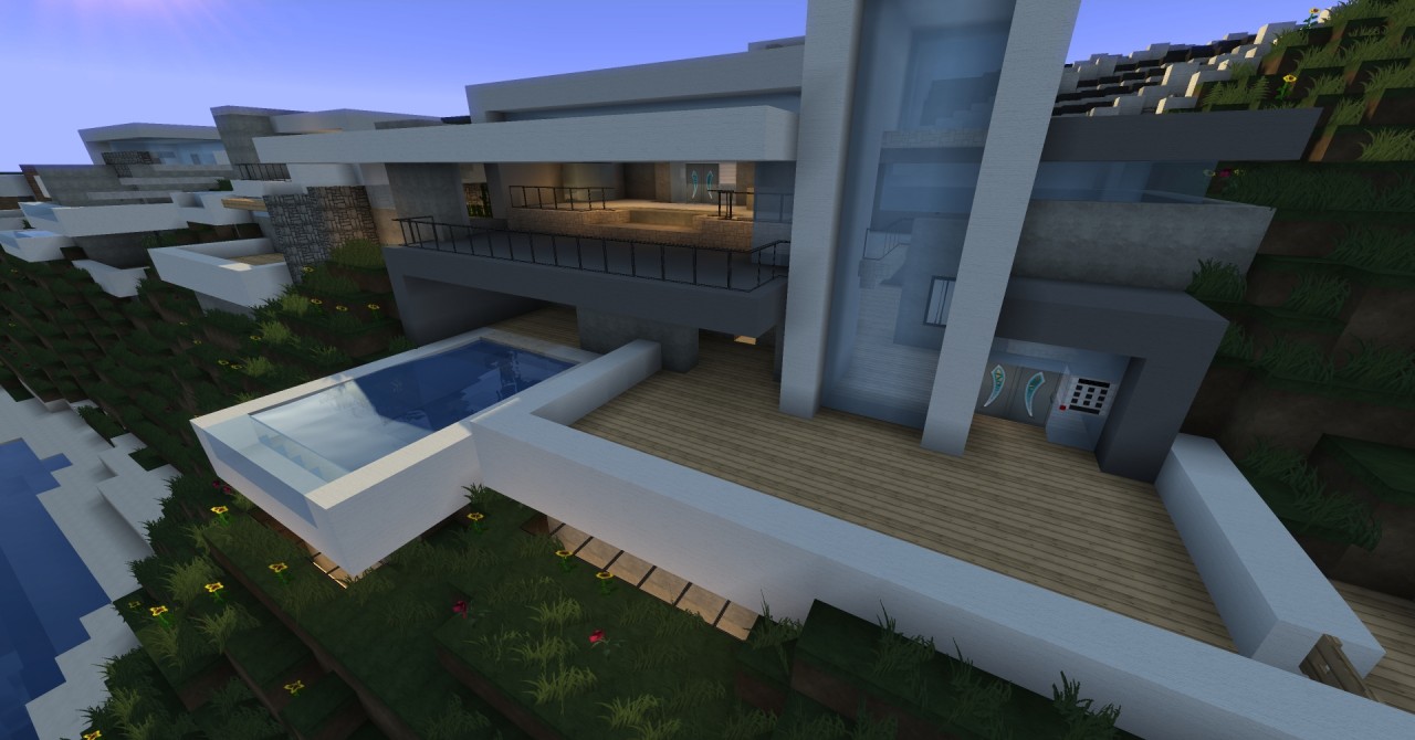 Modern hillside House Minecraft Project
