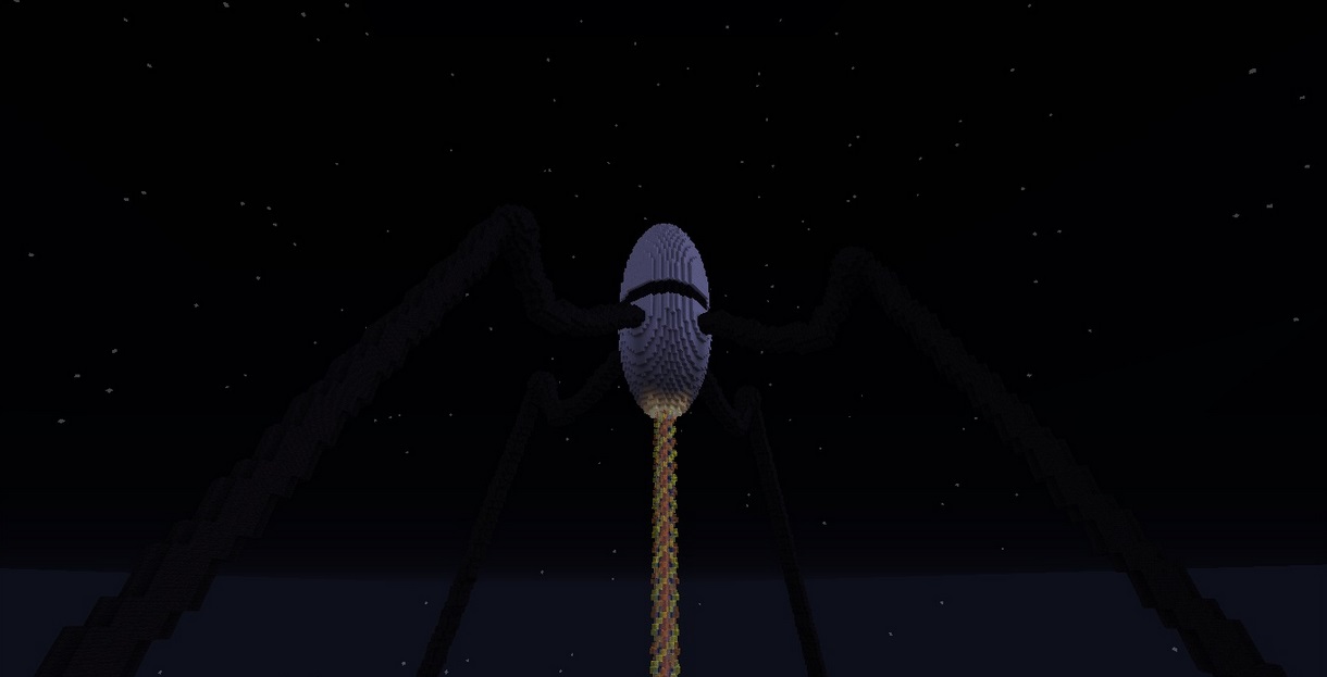 landscape getting destroyed by 4 legged robot... thats it Minecraft Map