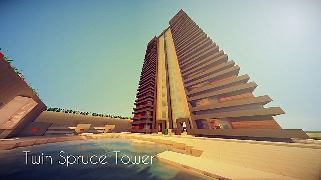 Twin Spruce Tower | Modern Condo Minecraft Map