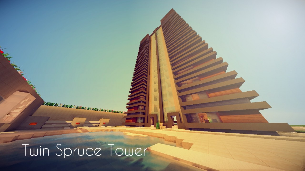 Twin Spruce Tower | Modern Condo Minecraft Map