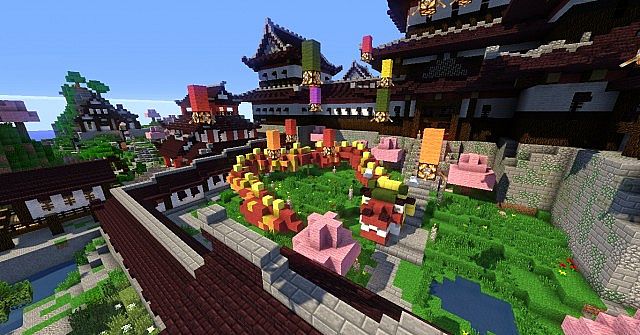 Japanese City [150 sub special][Schematic] Minecraft Map
