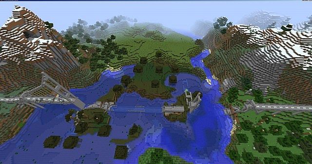Suspension Bridge - Mountain Crossing + Construction Pictures Minecraft Map