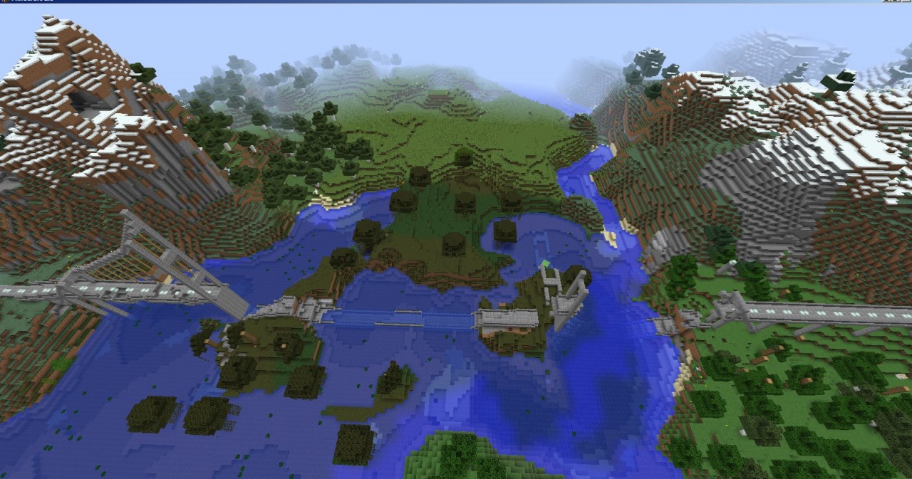 Suspension Bridge - Mountain Crossing + Construction Pictures Minecraft Map