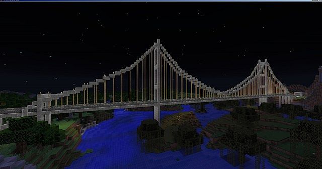 Suspension Bridge - Mountain Crossing + Construction Pictures Minecraft Map