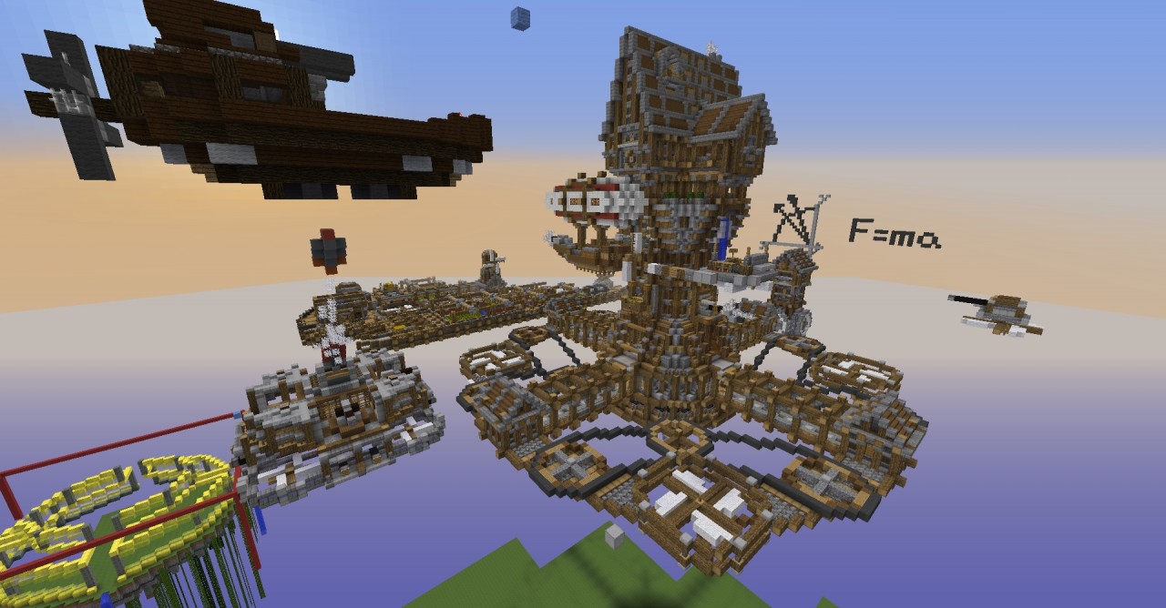 Floating Steampunk Buildings Minecraft Map