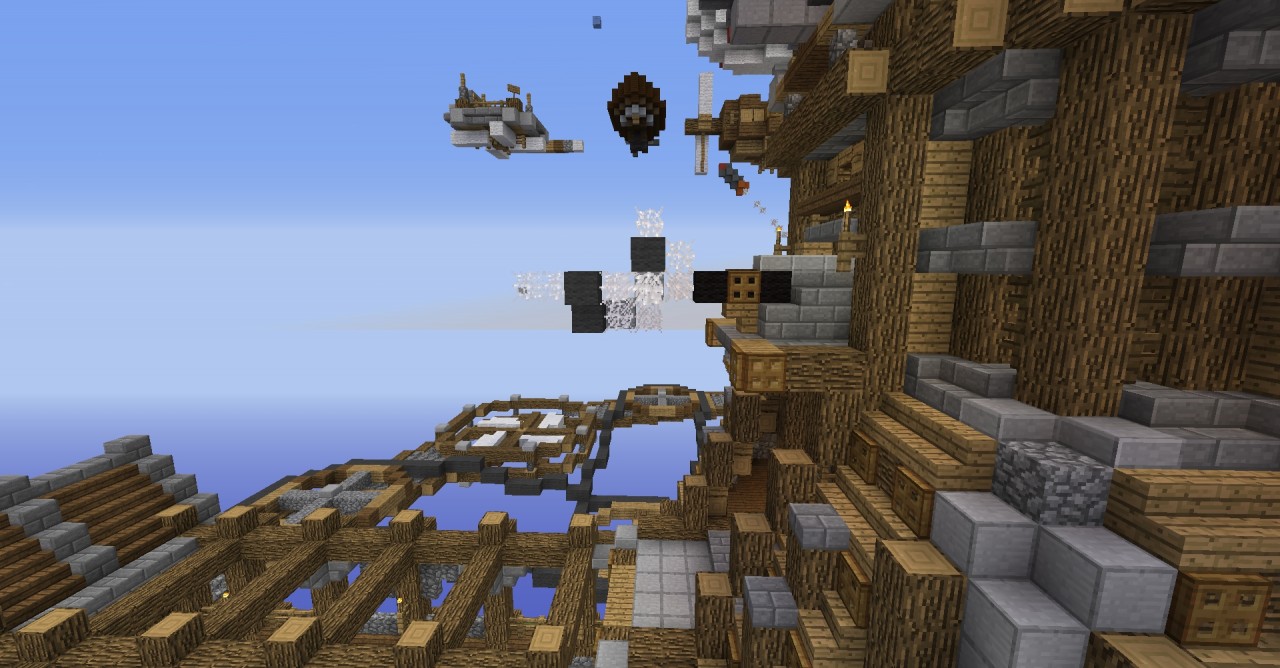 Floating Steampunk Buildings Minecraft Map