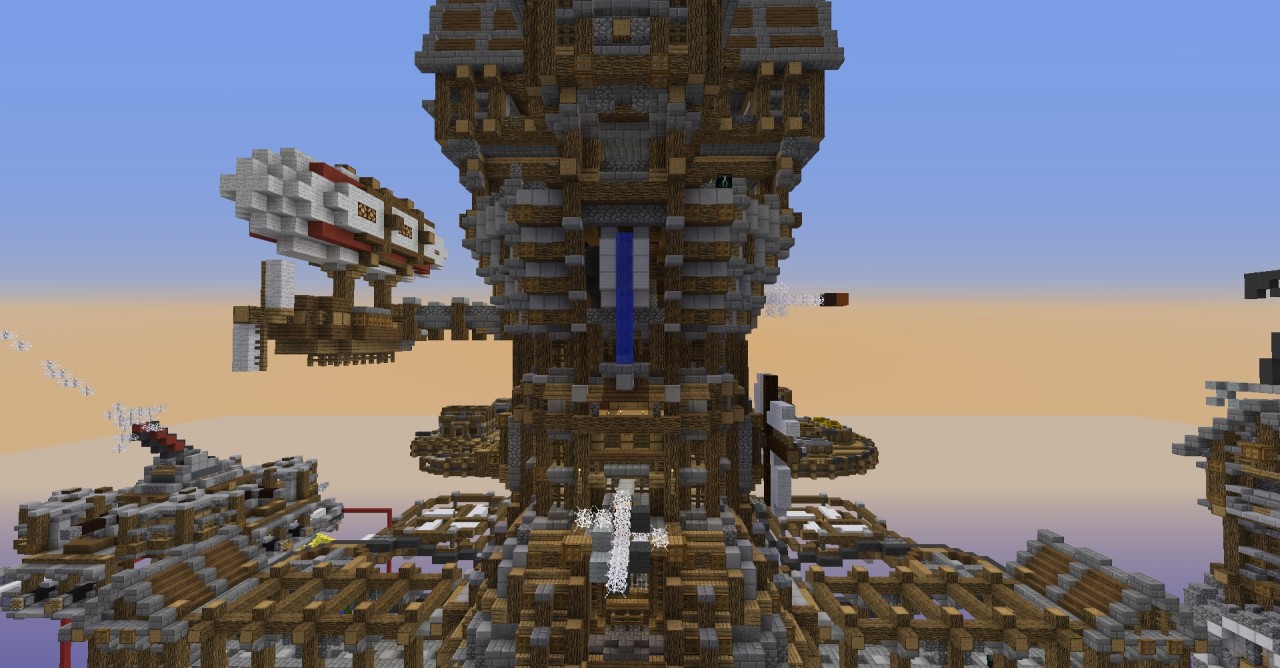Floating Steampunk Buildings Minecraft Map