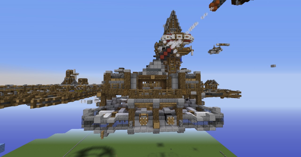 Floating Steampunk Buildings Minecraft Map