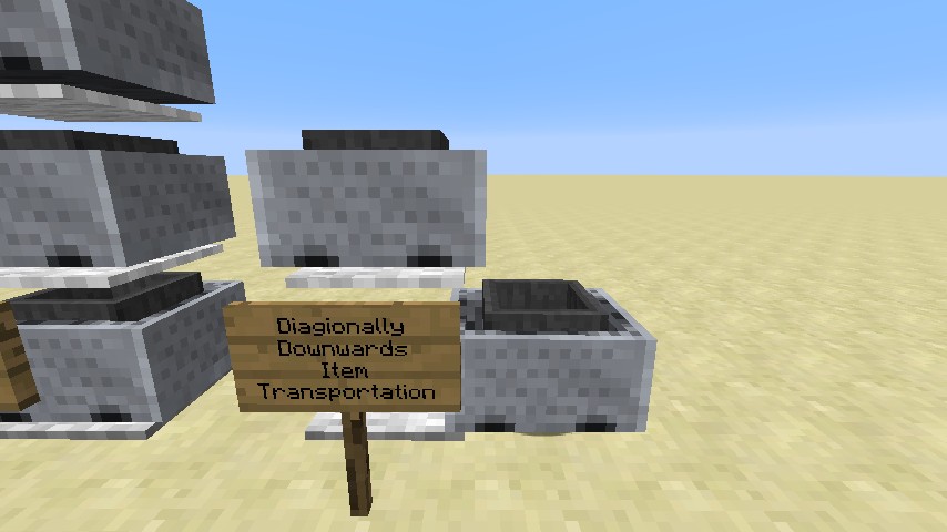 Very Fast, Simple & Compact Downwards Item Transportation Minecraft Map