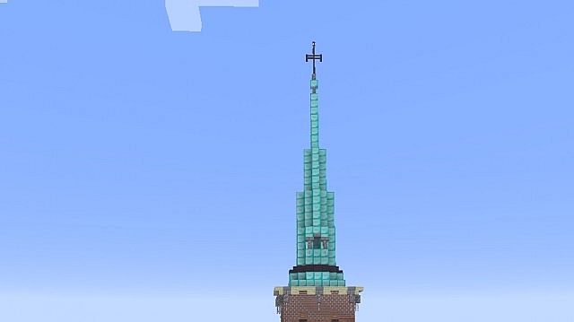 Baroque Style steep Copper Cladded Spire 36m tall Minecraft Map