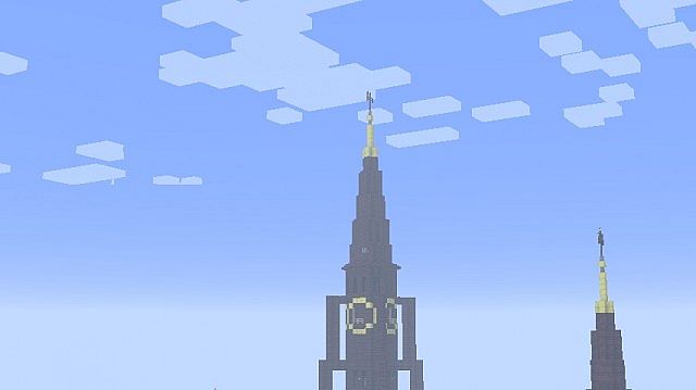 Modern Style Copper Cladded steep Spire 58m Minecraft Map