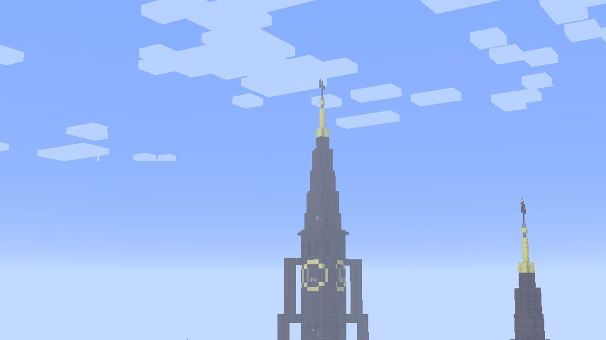 Modern Style Copper Cladded steep Spire 58m Minecraft Project