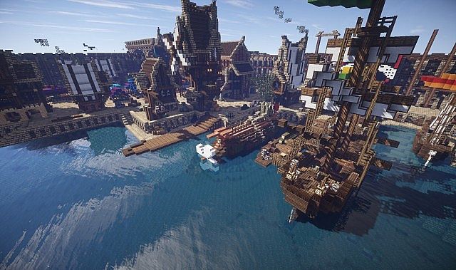 Steampunk/Rustic Harbour - Port Falcon Minecraft Map