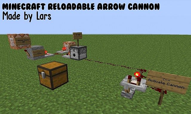 MineCraft Reloadable Arrow Cannon | Shoot your arrows, and kill your ...