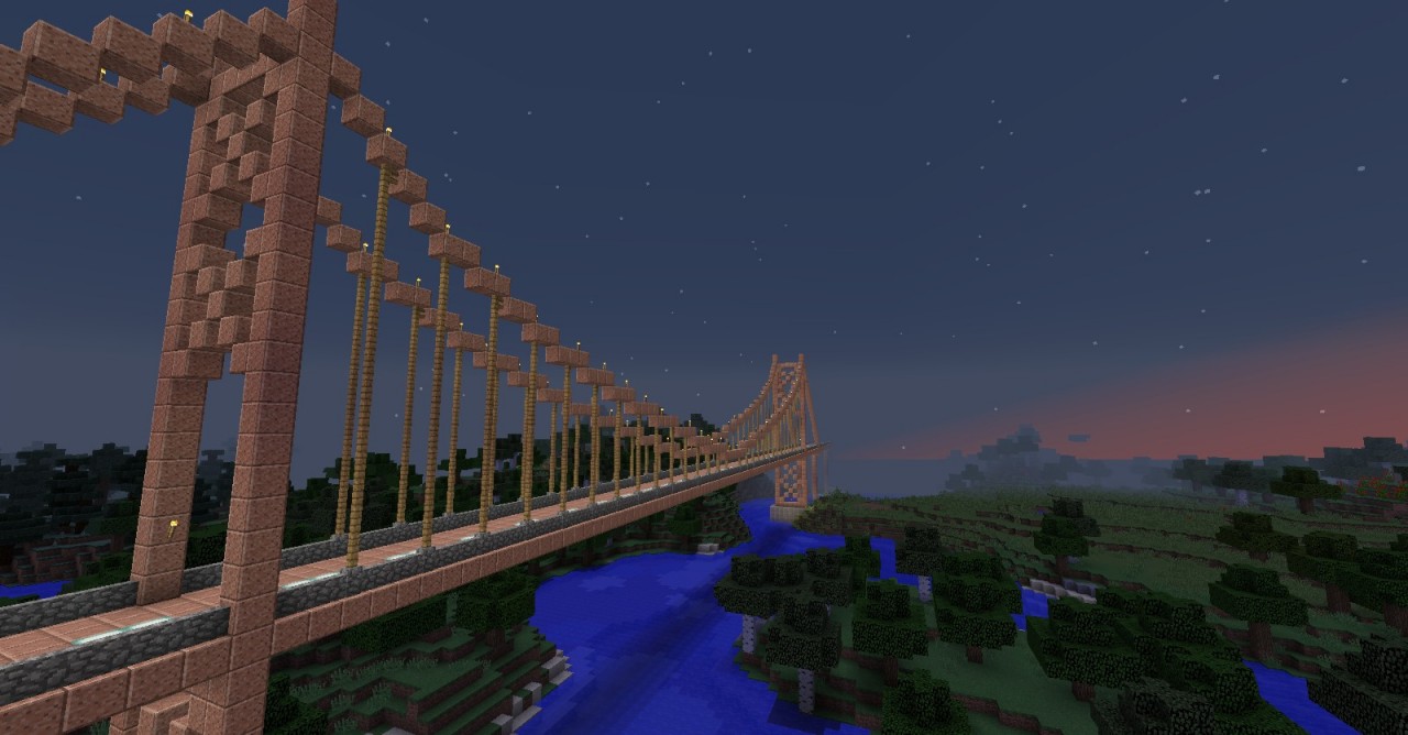 Suspension Bridge - New Mountain Crossing + Construction Minecraft Map