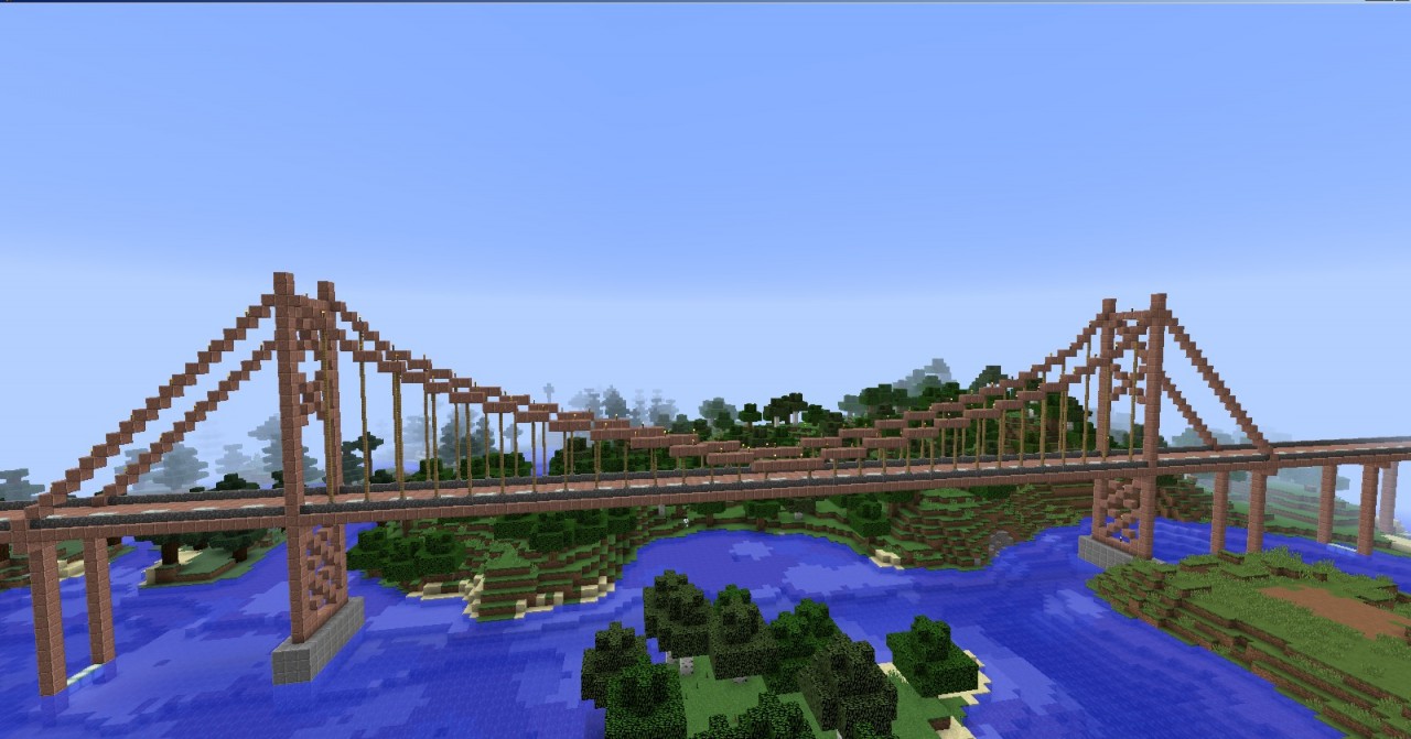 Suspension Bridge - New Mountain Crossing + Construction Minecraft Map
