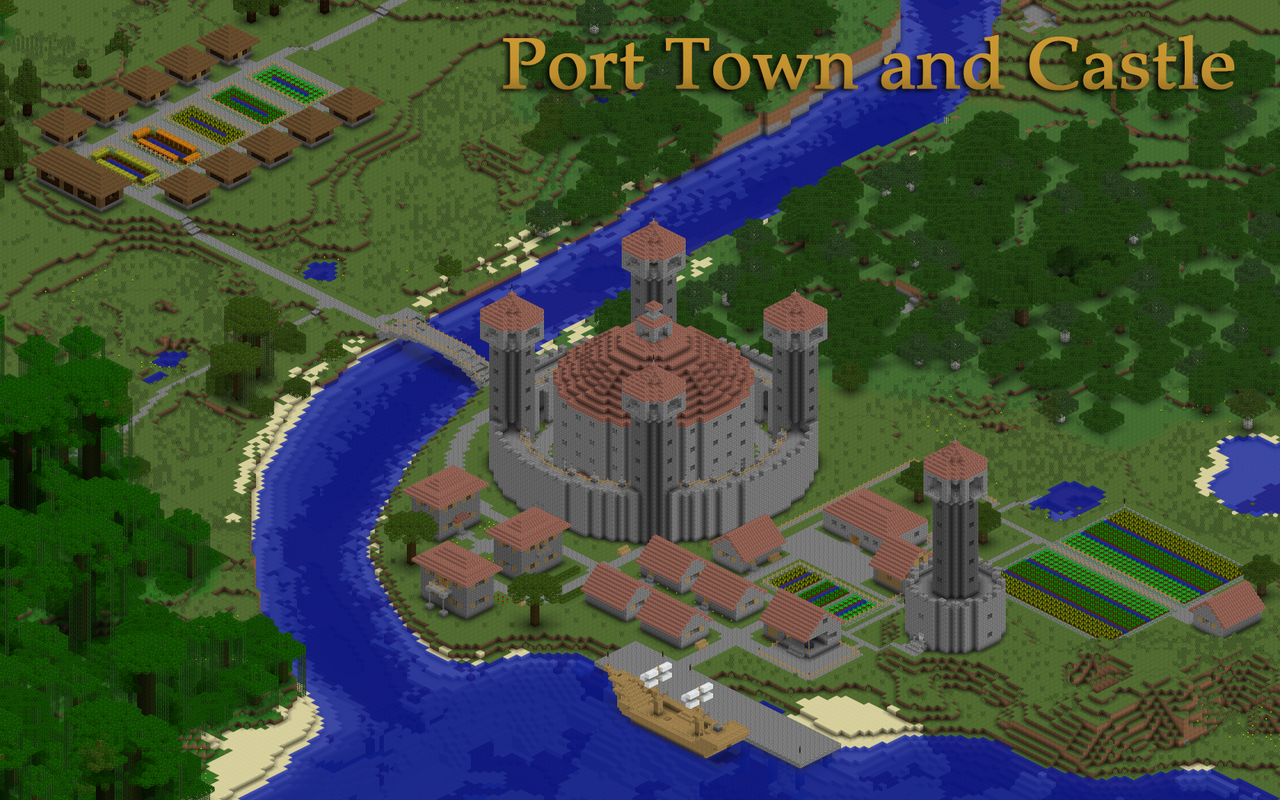 Port Town and Castle Minecraft Map