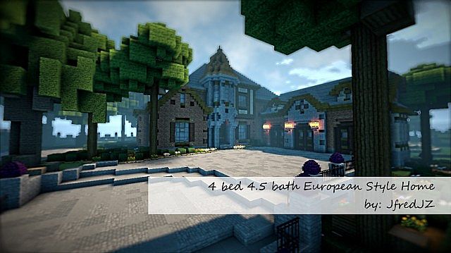 European Mansion 4 Bed 4.5 Bath Minecraft Map