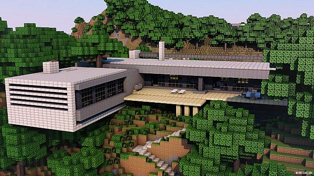 Contemporary Cliffside House Minecraft Map