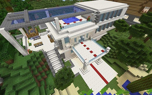 Modern white house Minecraft Map